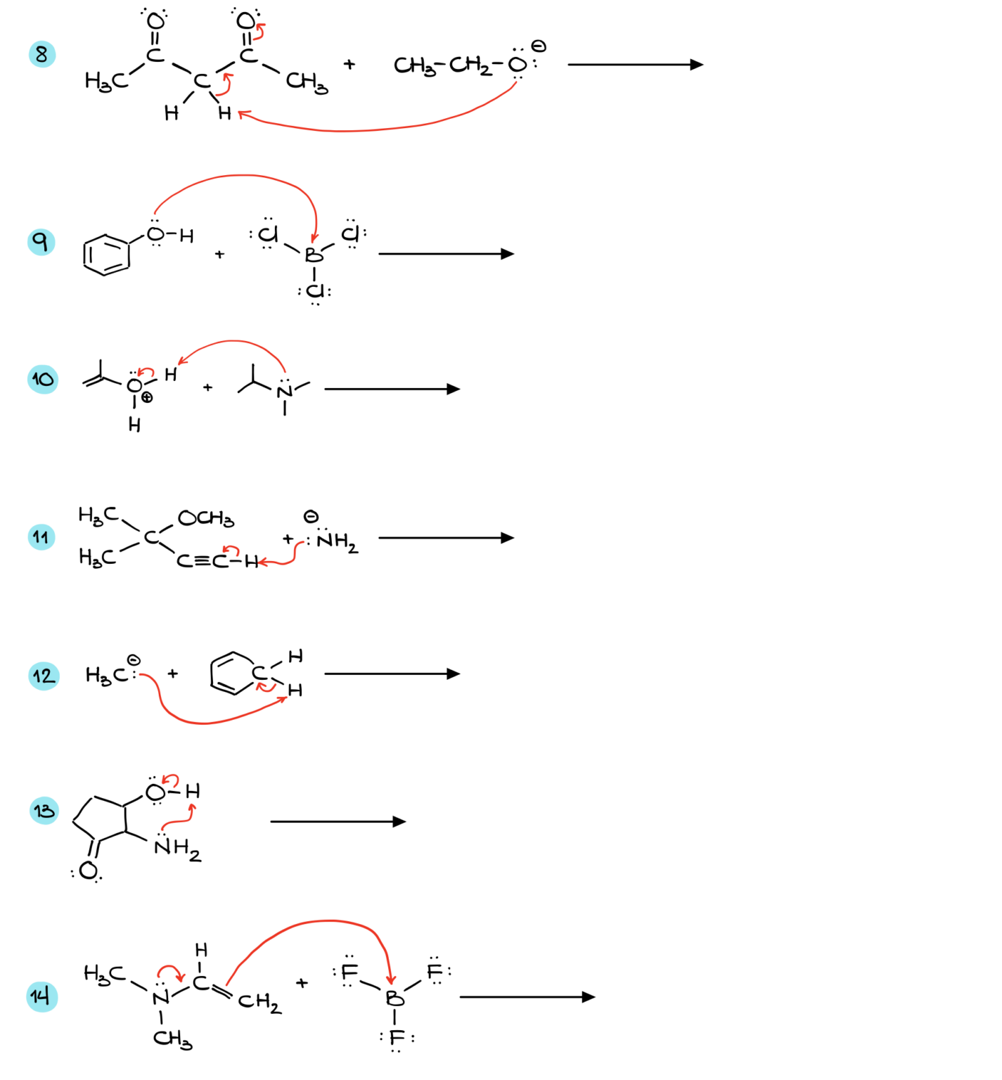 Drawing Curved Arrows in Acid-Base Reactions Workbook — Organic Chemistry Tutor