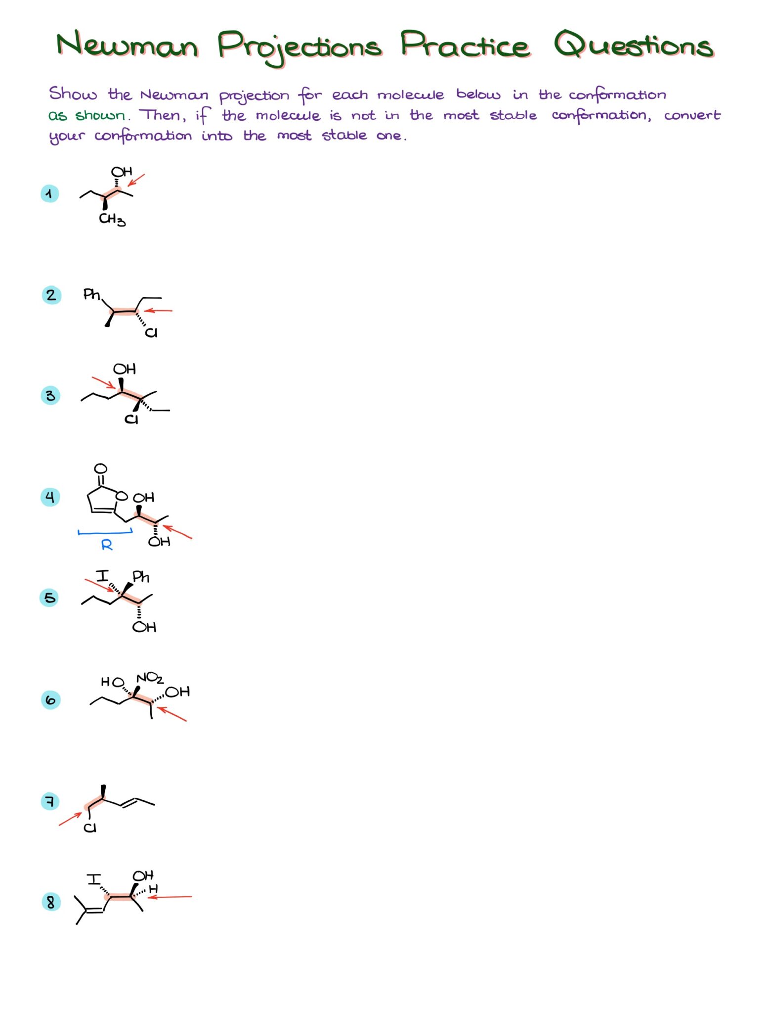 Newman Projections Practice Questions — Organic Chemistry Tutor