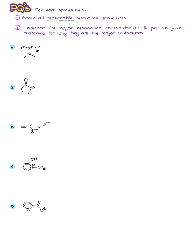 Resonance Workbook — Organic Chemistry Tutor