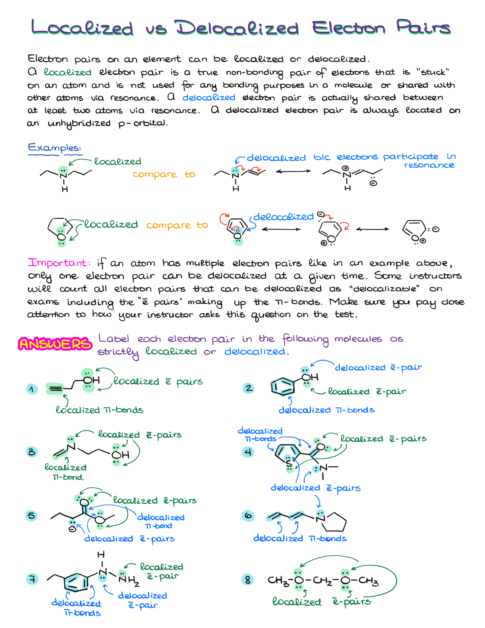 Resonance Workbook [Answers] — Organic Chemistry Tutor