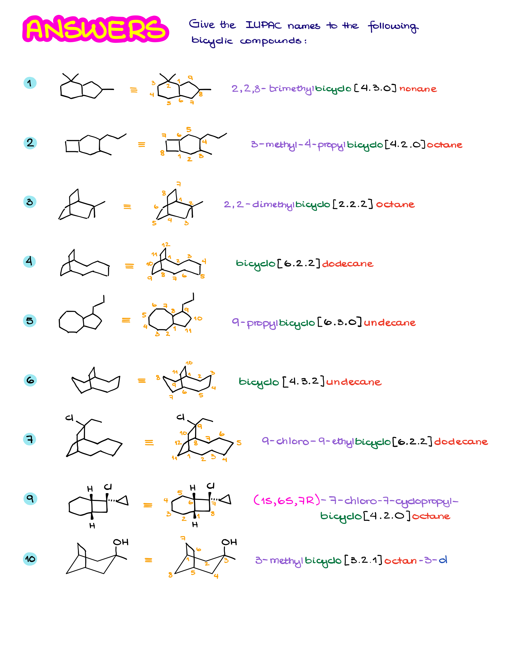 Bicyclic Compounds [Answers] — Organic Chemistry Tutor